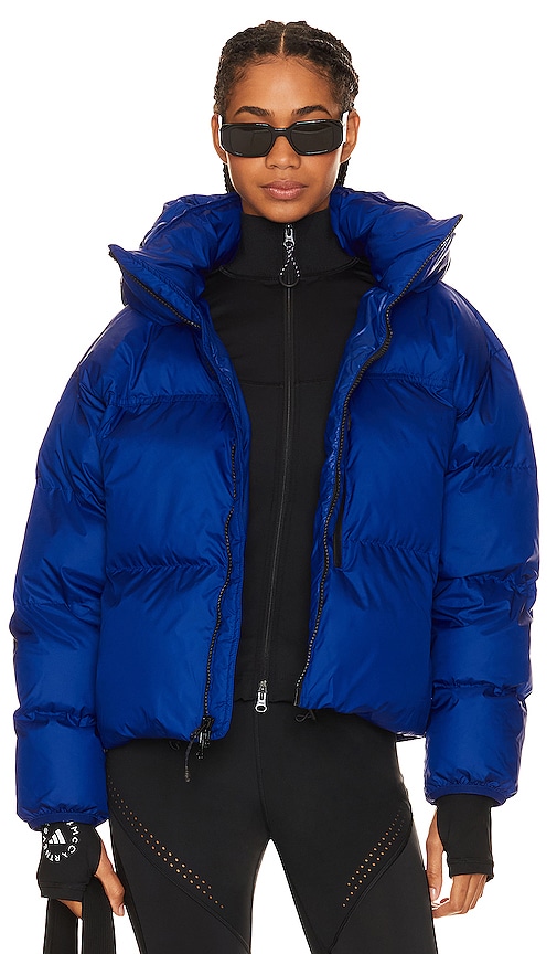 Adidas By Stella Mccartney True Nature Short Padded Jacket In Blue